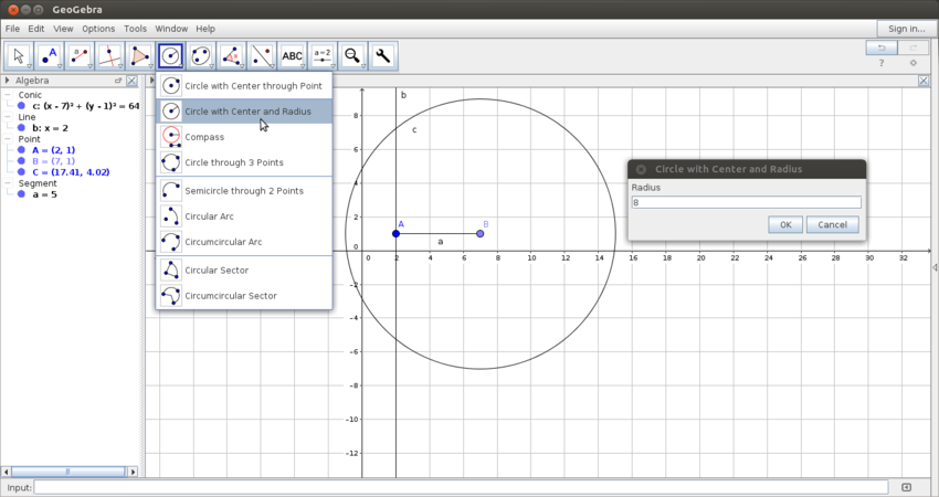 Learn creating a construction with Geogebra - Open Educational Resources