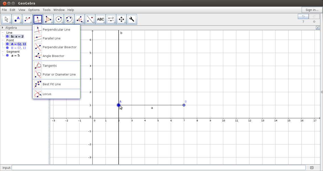 Learn creating a construction with Geogebra - Open Educational Resources