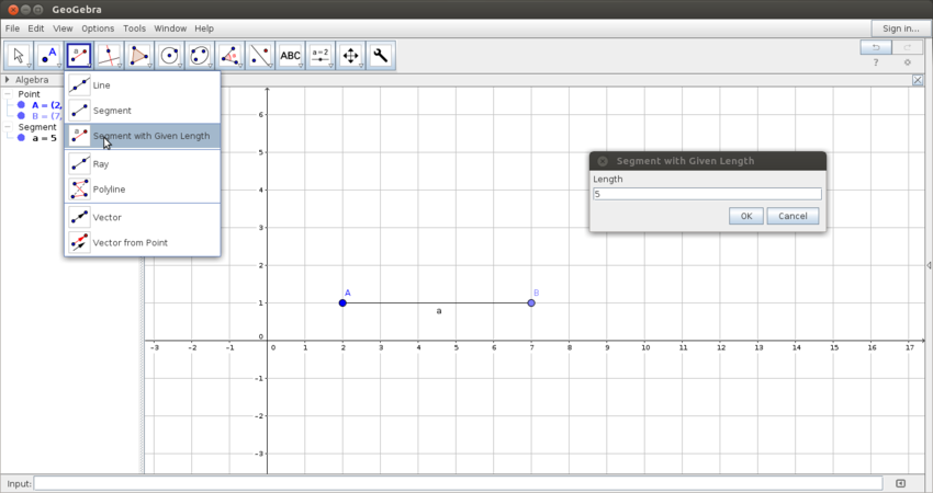 Learn creating a construction with Geogebra - Open Educational Resources